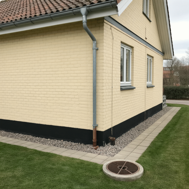 Dränering runt husgrund och montering av dagvattenbrunn i Stångby, Lund ...
